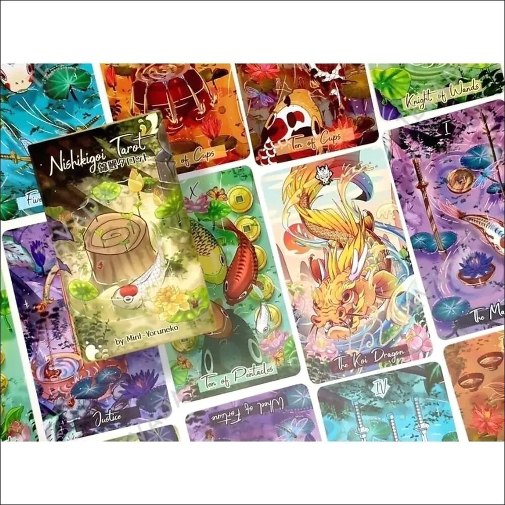 Карты Таро Nishikigoi Tarot, колода из 78 карт с изображением японских рыб кои — фото 1