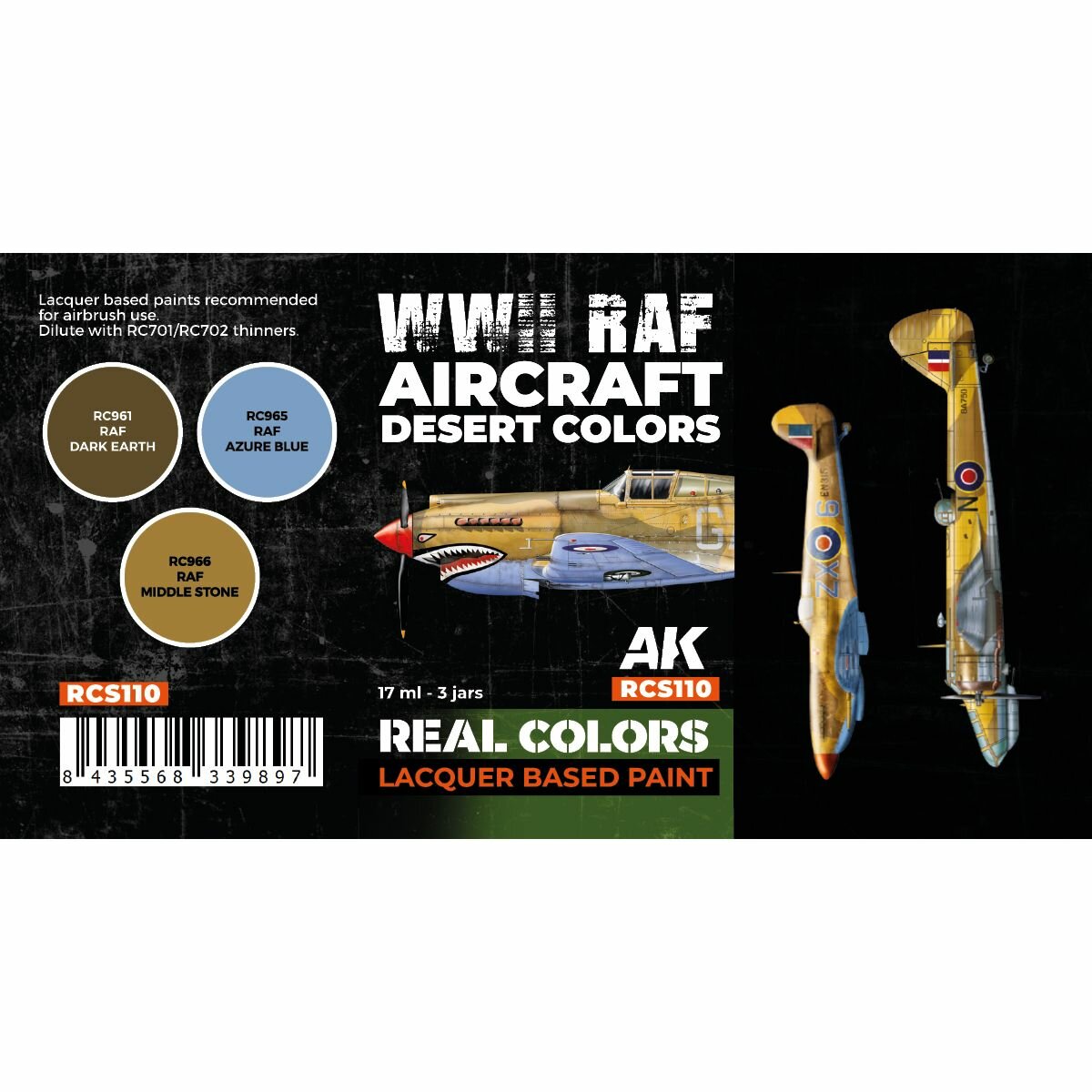 Набор красок AK Interactive Real Colors - WWII RAF Aircraft Desert Colors
