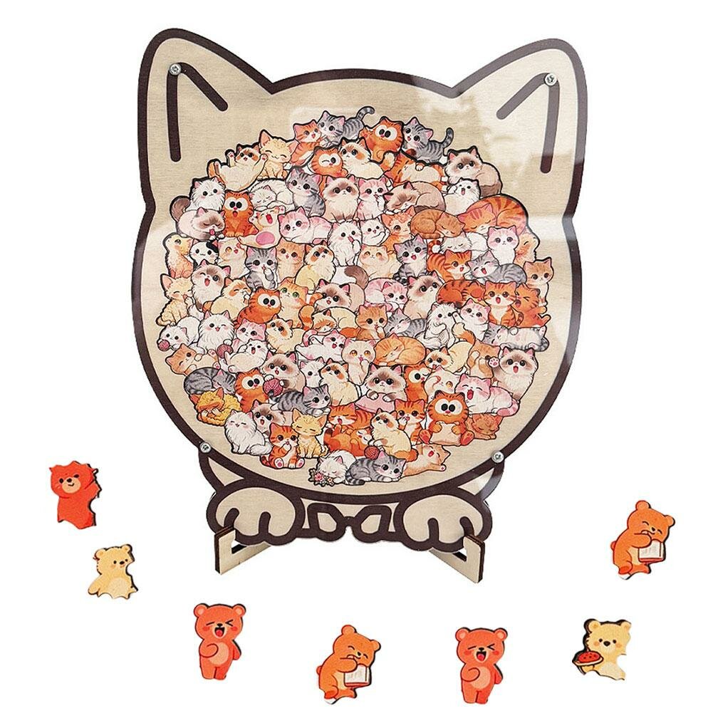Деревянные пазлы с кошками