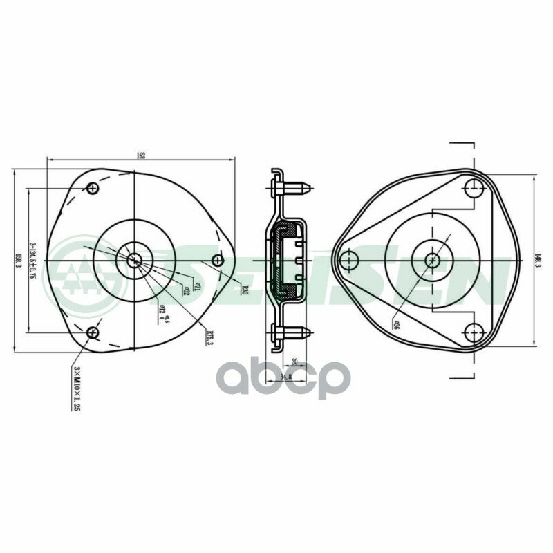 Опора амортизатора MITSUBISHI Carisma DA 95-03 Sensen арт. M61150