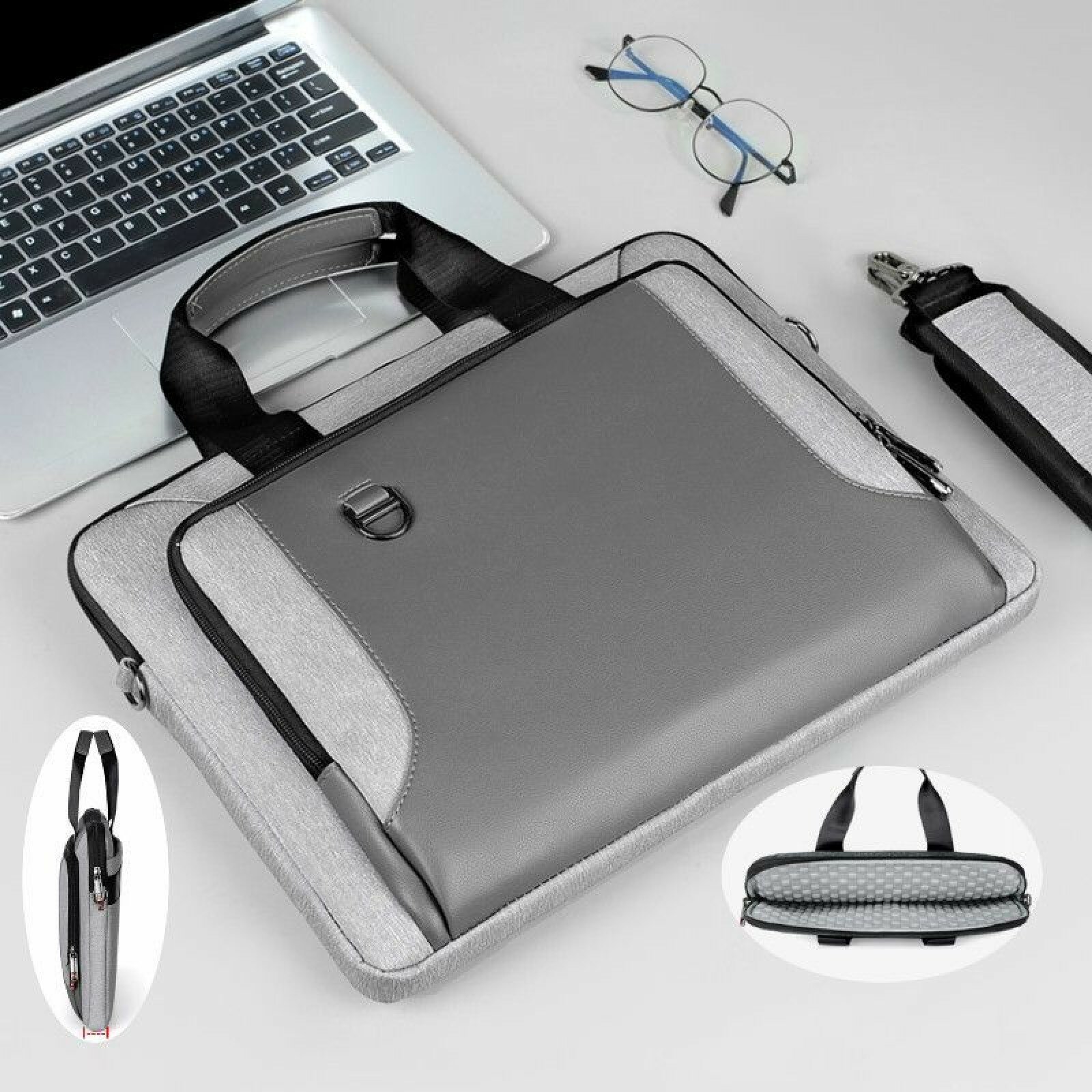 Сумка-портфель MyPads для ноутбука 15.6/16 дюймов, водонепроницаемый нейлон, серый
