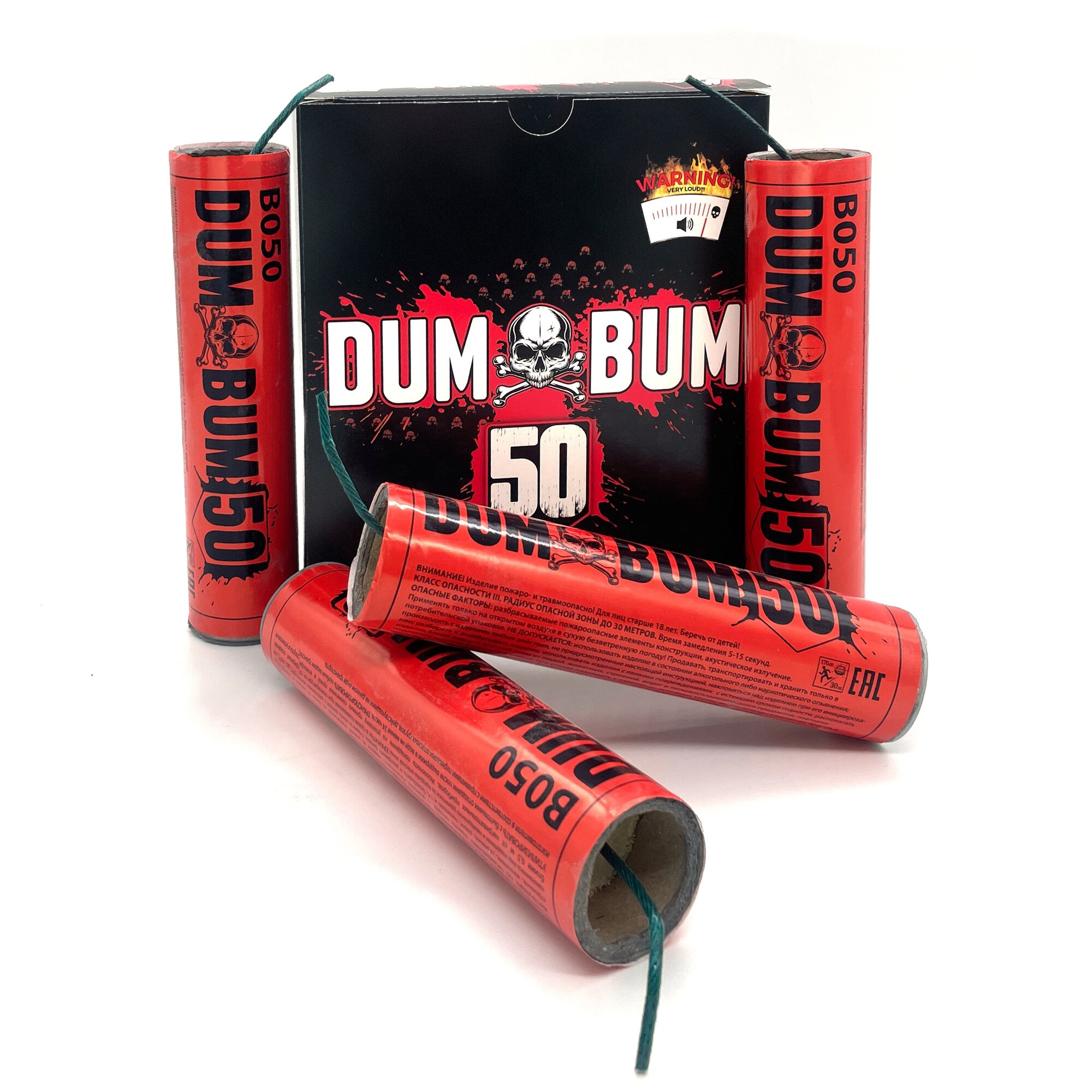 Петарды фитильные DUM BUM 50 4шт громкость 140 Дб пороха 25 гр Очень мощные и громкие петарды B050