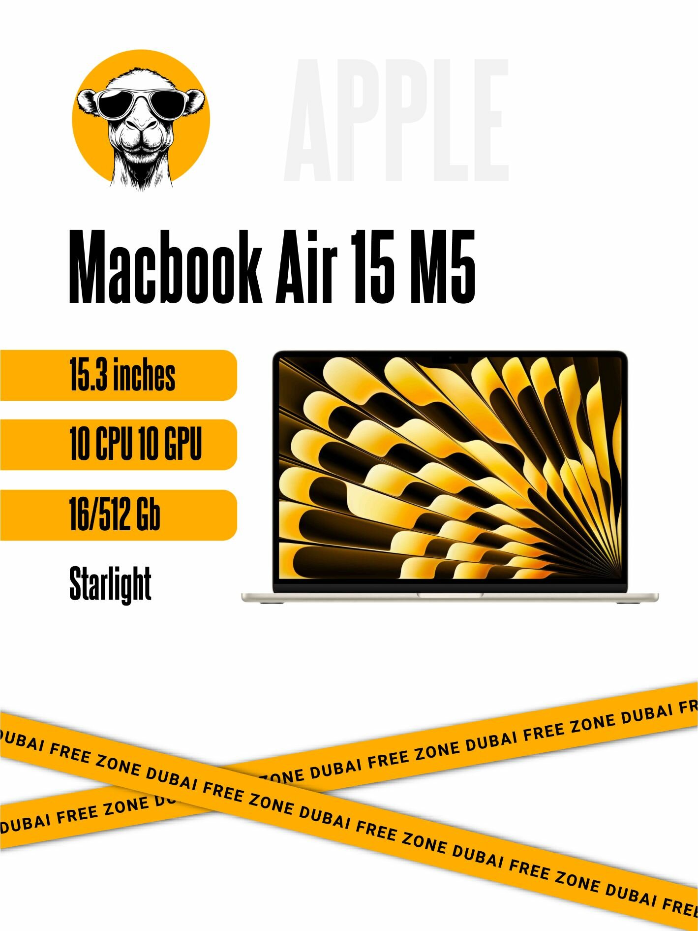 Ноутбук Apple Macbook Air 15 M5 16/512Gb (10 CPU/10 GPU) Starlight