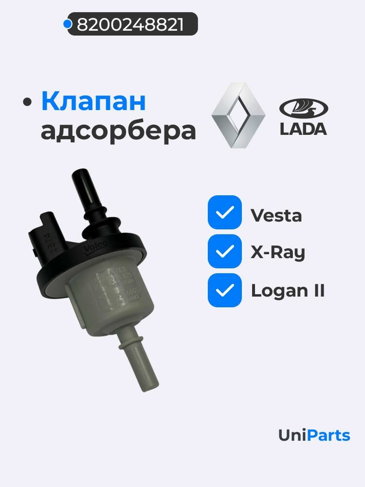 Клапан адсорбера (а/м Веста, Х-Рей, Логан 2, Сандеро 2, Дастер, Флюенс, Валео)