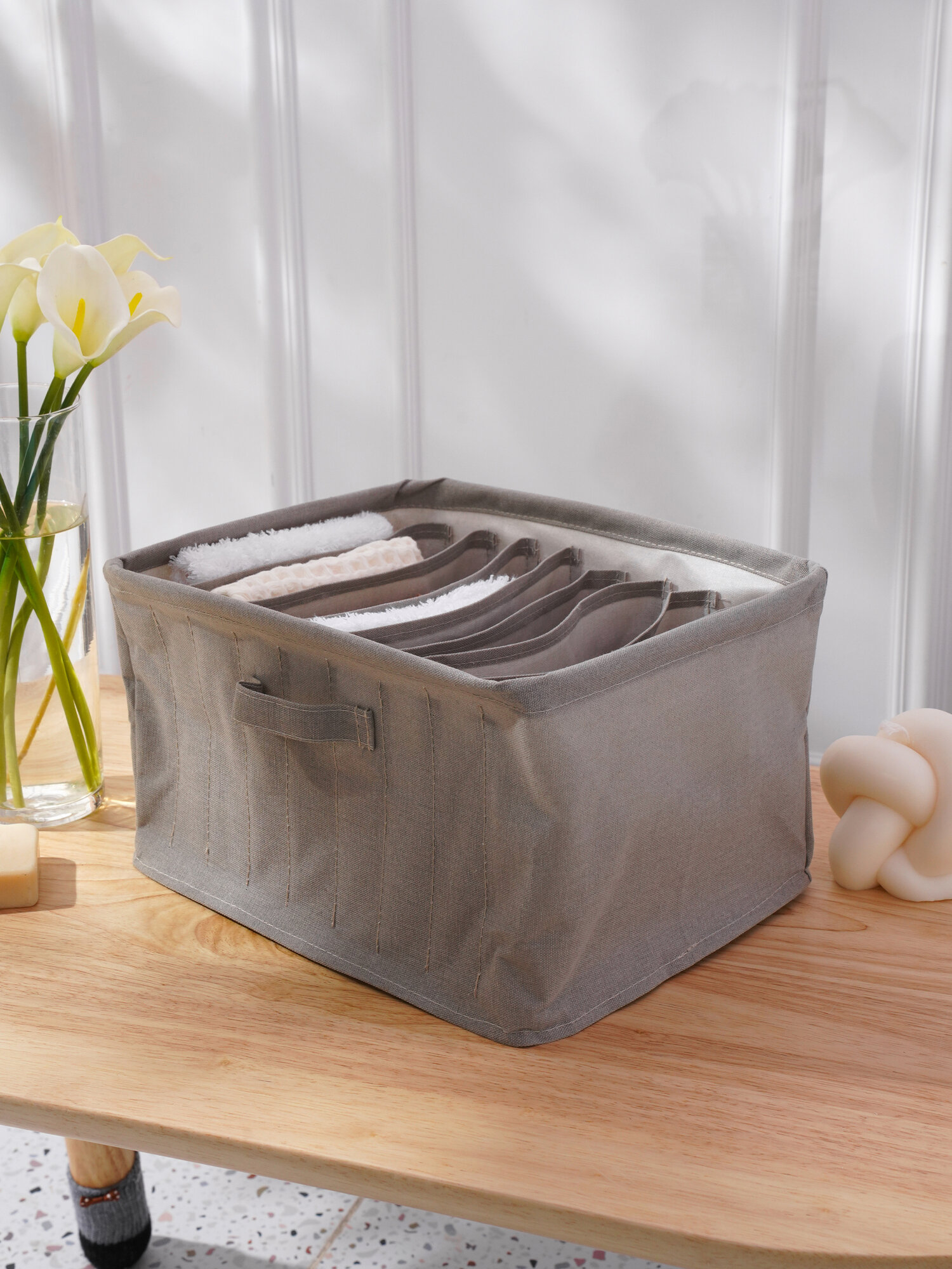 Органайзер для хранения белья LaDоm, 9 ячеек, 25×33×16 см, серый