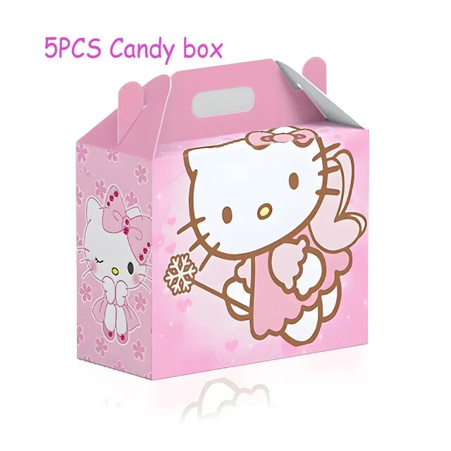 Набор из 5 оберток для конфет Sanrio Hello Kitty в стиле дня рождения, милые коробочки с мультяшными персонажами, украшения на Хэллоуин, подарки на Рождество.