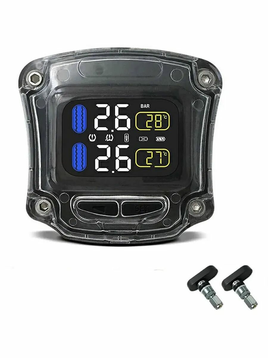 Датчики давления в шинах внутренние для мотоцикла c ЖК