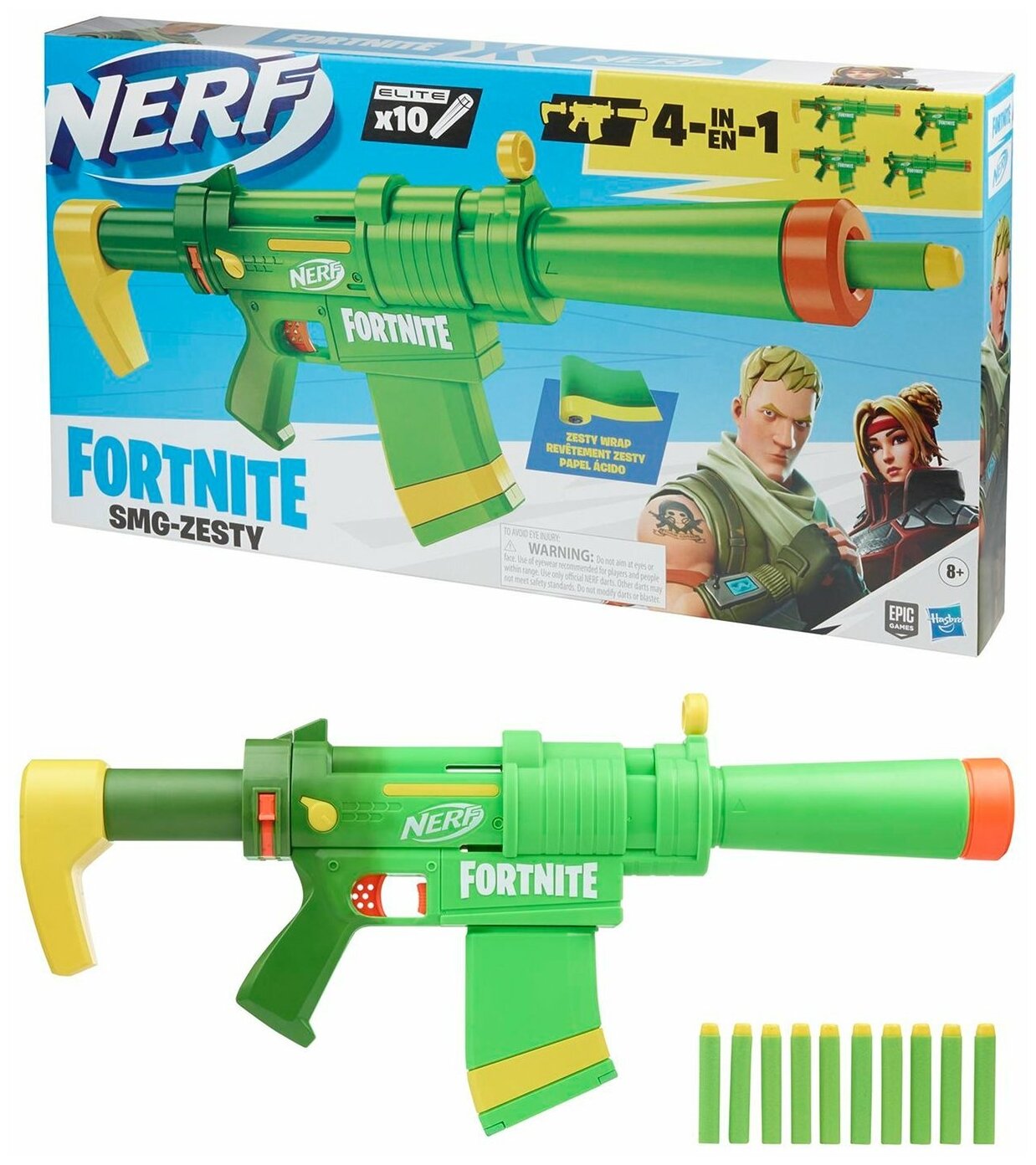 Набор игровой Hasbro NERF FN SMG ZESTY Бластер Фортнайт SMG Зести F0319EU4