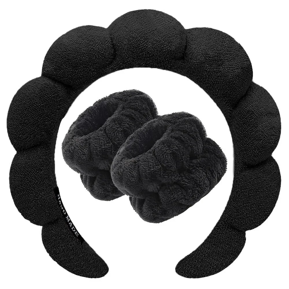 Набор из 3 повязок для умывания QIWU Черный, A0085-3pcs-black