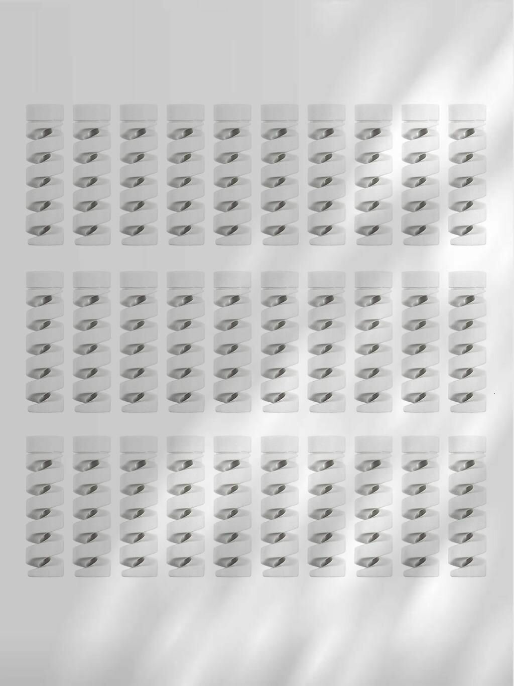 Гибкие спиральные защитные рукава для кабелей (30 шт.), Белый