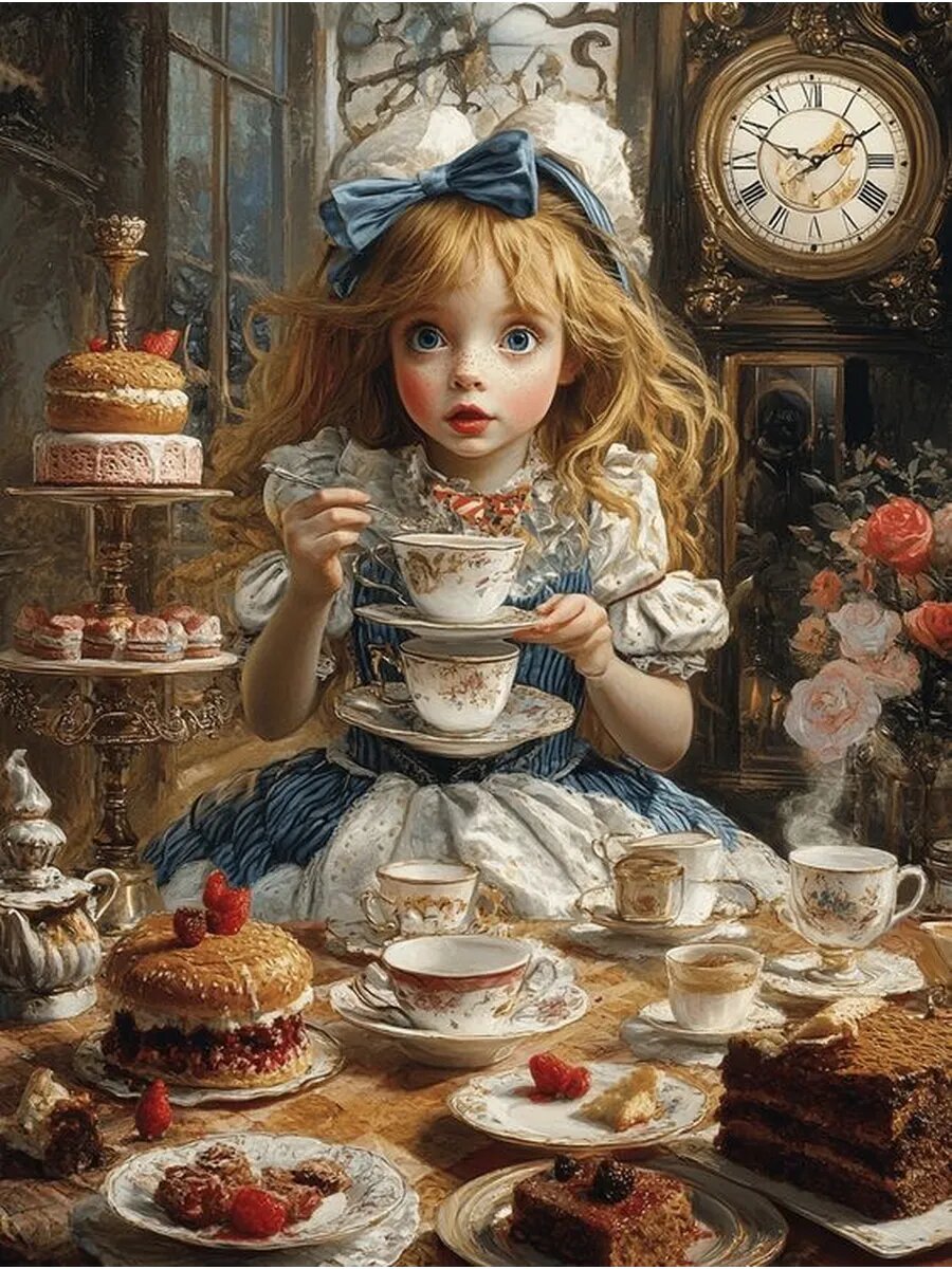 Картина по номерам на холсте Алиса в стране чудес 40*50 см