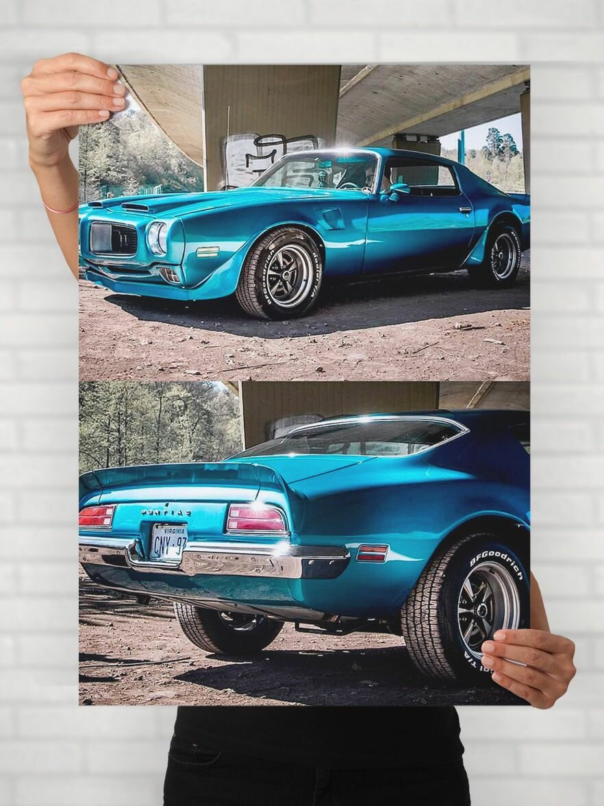 Плакат на стену для интерьера Авто и Мото (Понтиак Файрберд Формула 400 - Pontiac Firebird Formula 400) - Постер по транспорту формата A1 (61x84 см)