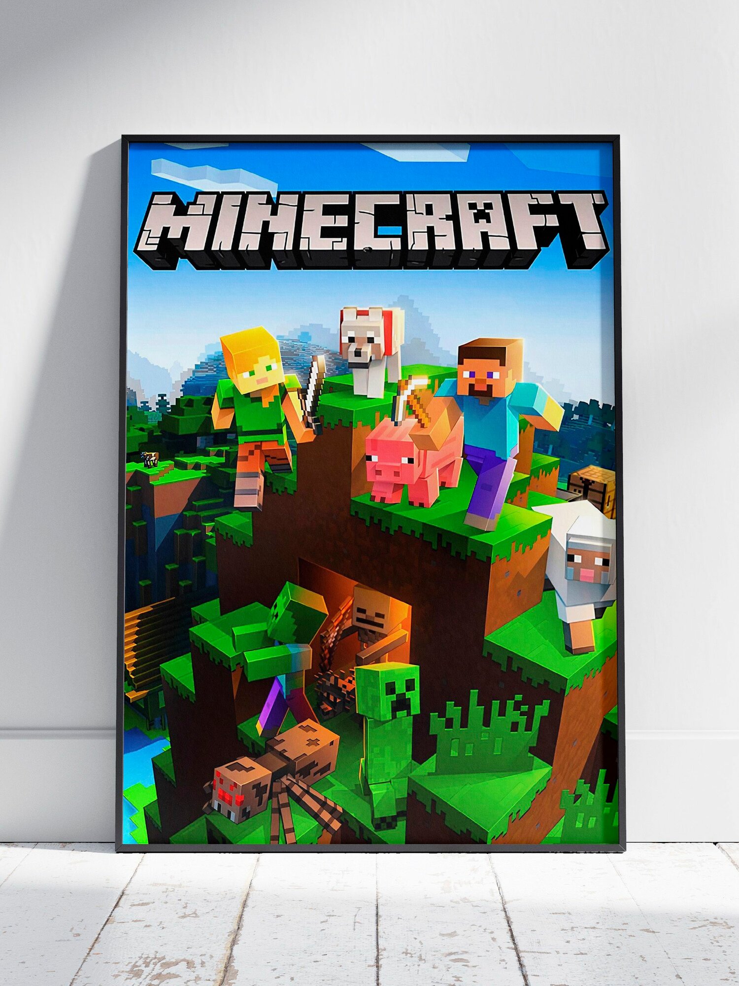 Плакат на стену для интерьера Майнкрафт (Minecraft 4) - Постер по компьютерной игре формата A4 (21x30 см)