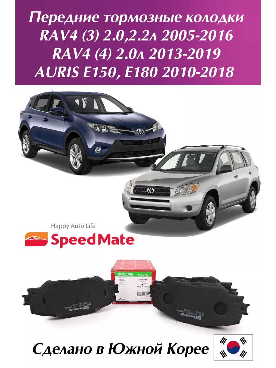 Передние тормозные колодки RAV4, Auris