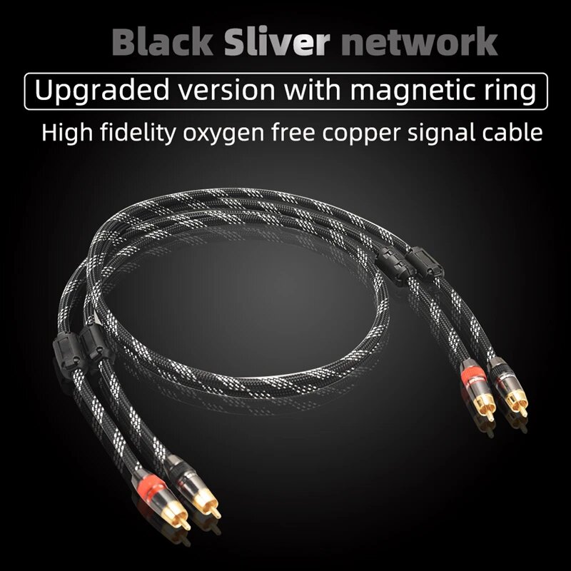 RCA кабель HiFi 5m, Black Sliver1 NET
