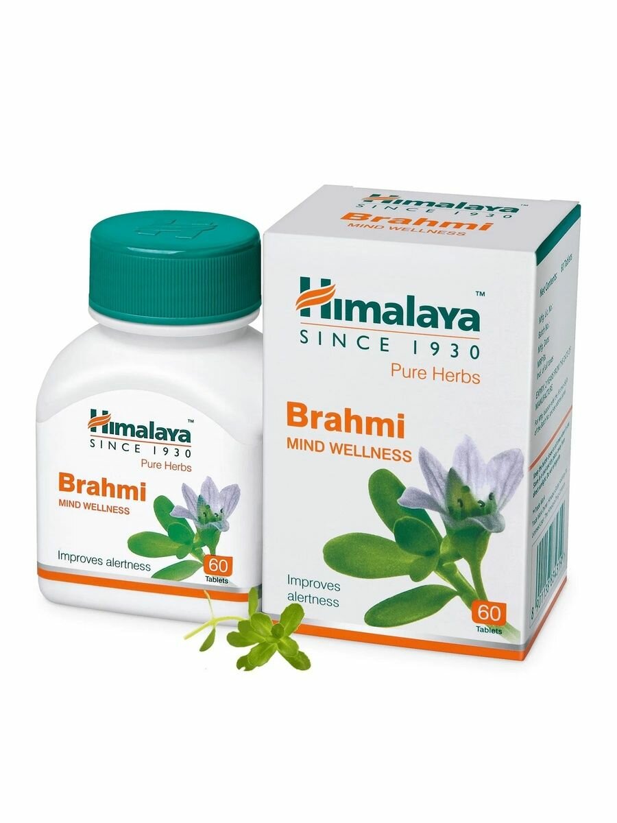 Брахми Himalaya Herbals, пищевая добавка, для детей и взрослых, 60 табл.