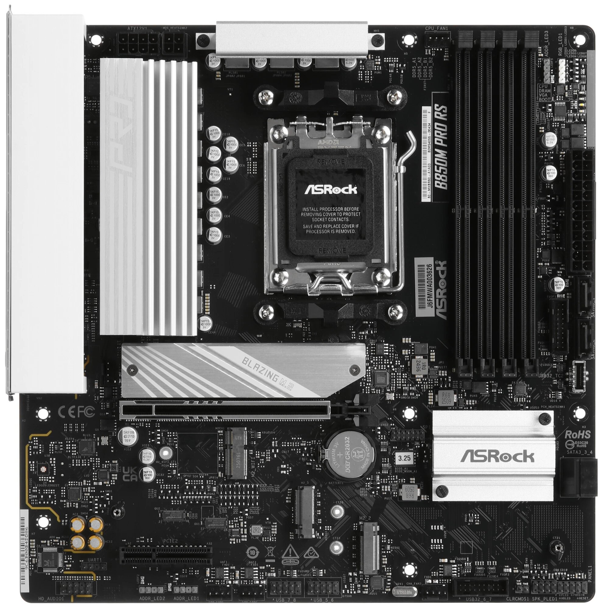 Материнская плата ASRock B850M PRO RS AM5 AMD B850 4xDDR5 4xSATA 3xM.2 1xPCIe