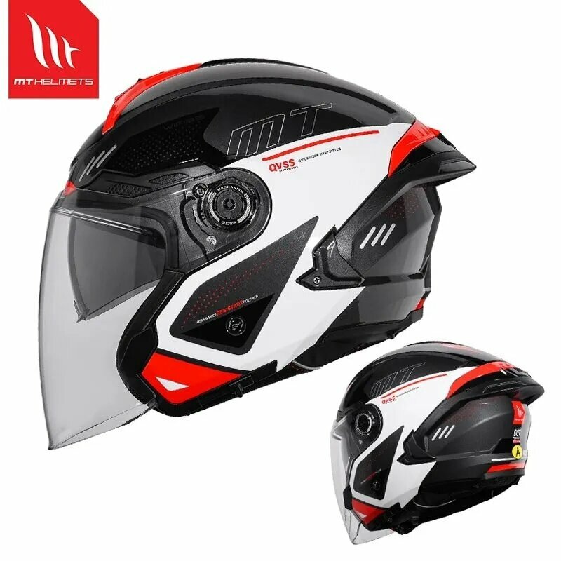 MT HELMETS Мотошлем, цвет: белый, черный, размер: M
