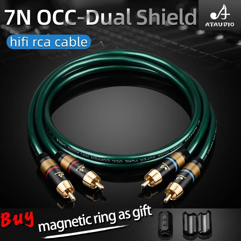ATAUDIO RCA-кабель OCC, двойное экранирование, 2RCA-2RCA — фото 1
