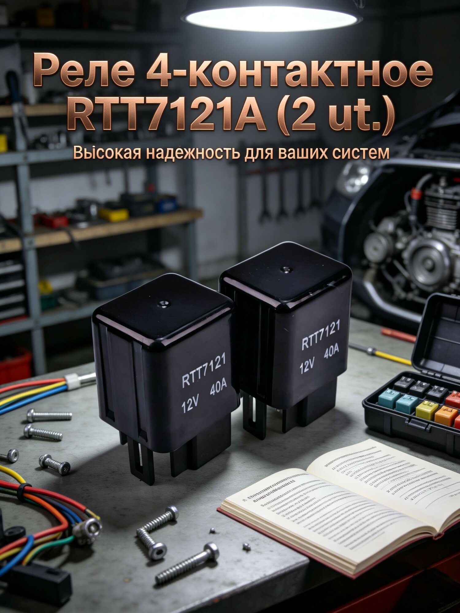 Реле 4-контактное 12 В 40 А, комплект 2 шт для замены Toyota 90987-02006 0567006912 подходят для блока предохранителей