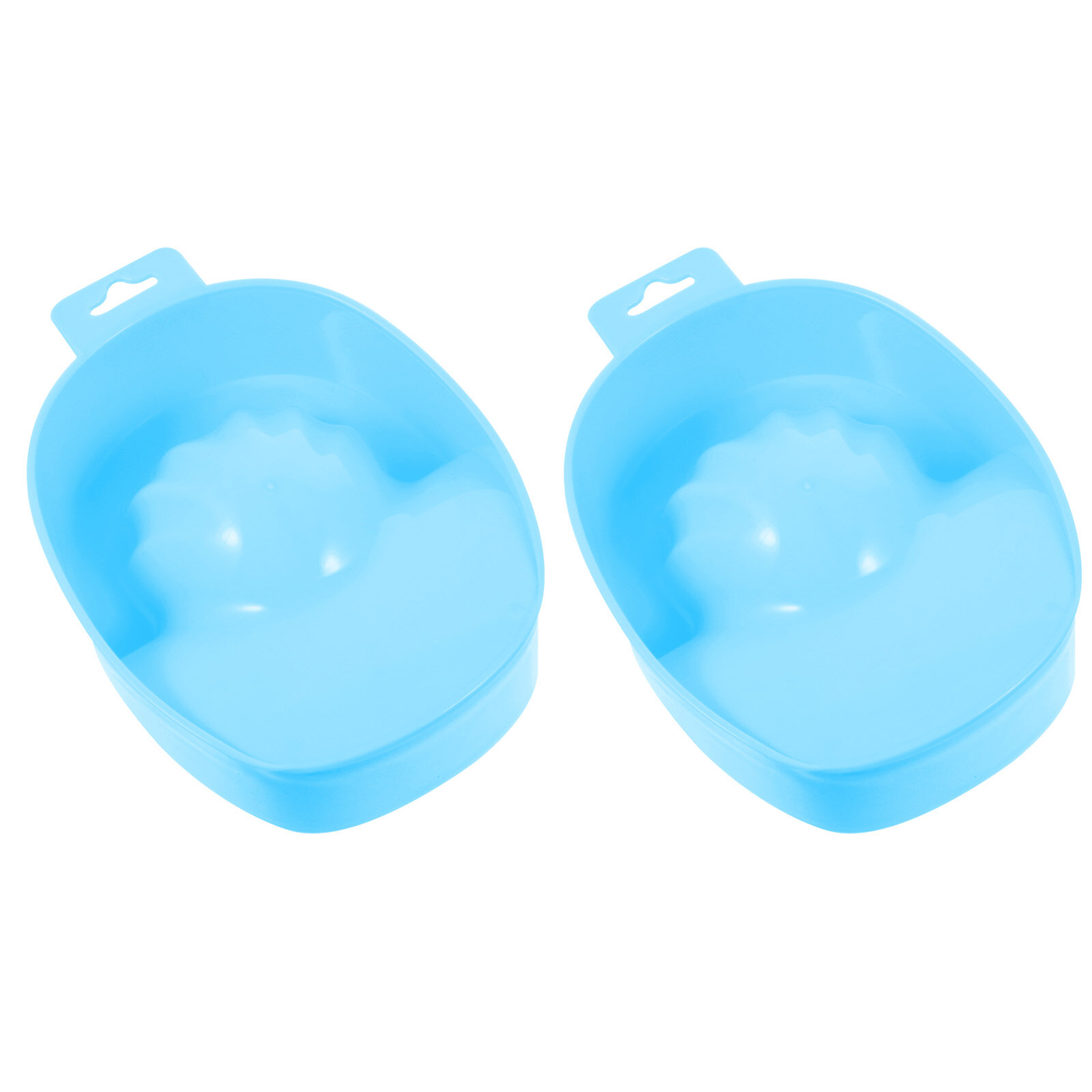 Однослойная ванночка для рук, ванночка для отшелушивания кожи рук, жидкость для снятия лака и инструменты для очистки ногтей от лака (2 предмета, синие).