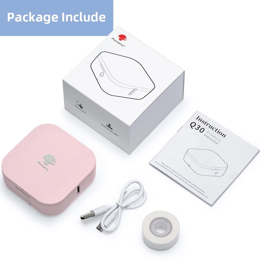 Термопринтер этикеток Zodzi Q30 Pink Printer