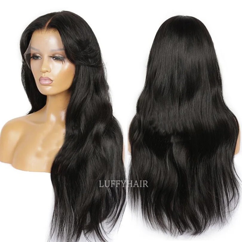 Волнистый парик из человеческих волос, 30 дюймов, Natural Color, 180 Density, 22 дюйма