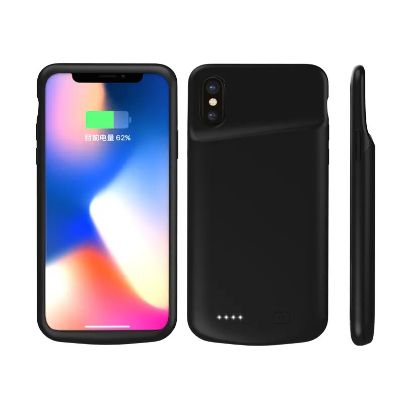 Чехол аккумулятор для iPhone XS/X,6000мАч, чернить