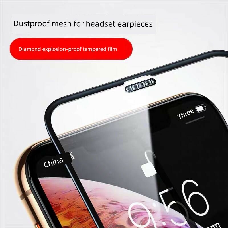 Защитная пленка для iPhone 12 Mini полный экран жесткая кромка фильтр синего света черная рамка защита от пыли на