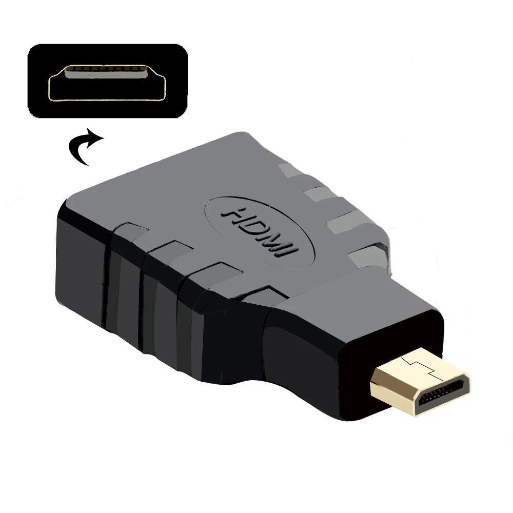 Микро HDMI к HDMI женский адаптер кабель версия 1.4 разъем поддерживает 2K разрешение