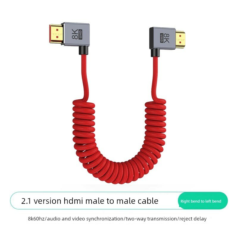 Кабель HDMI с пружинным механизмом, ультратонкий и мягкий, высококачественный, 8K 2.1, для подключения приставки,