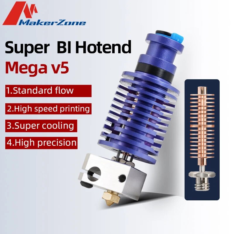 MakerZone I3 Mega Hotend V5, Bu A 12V, 0.4 мм