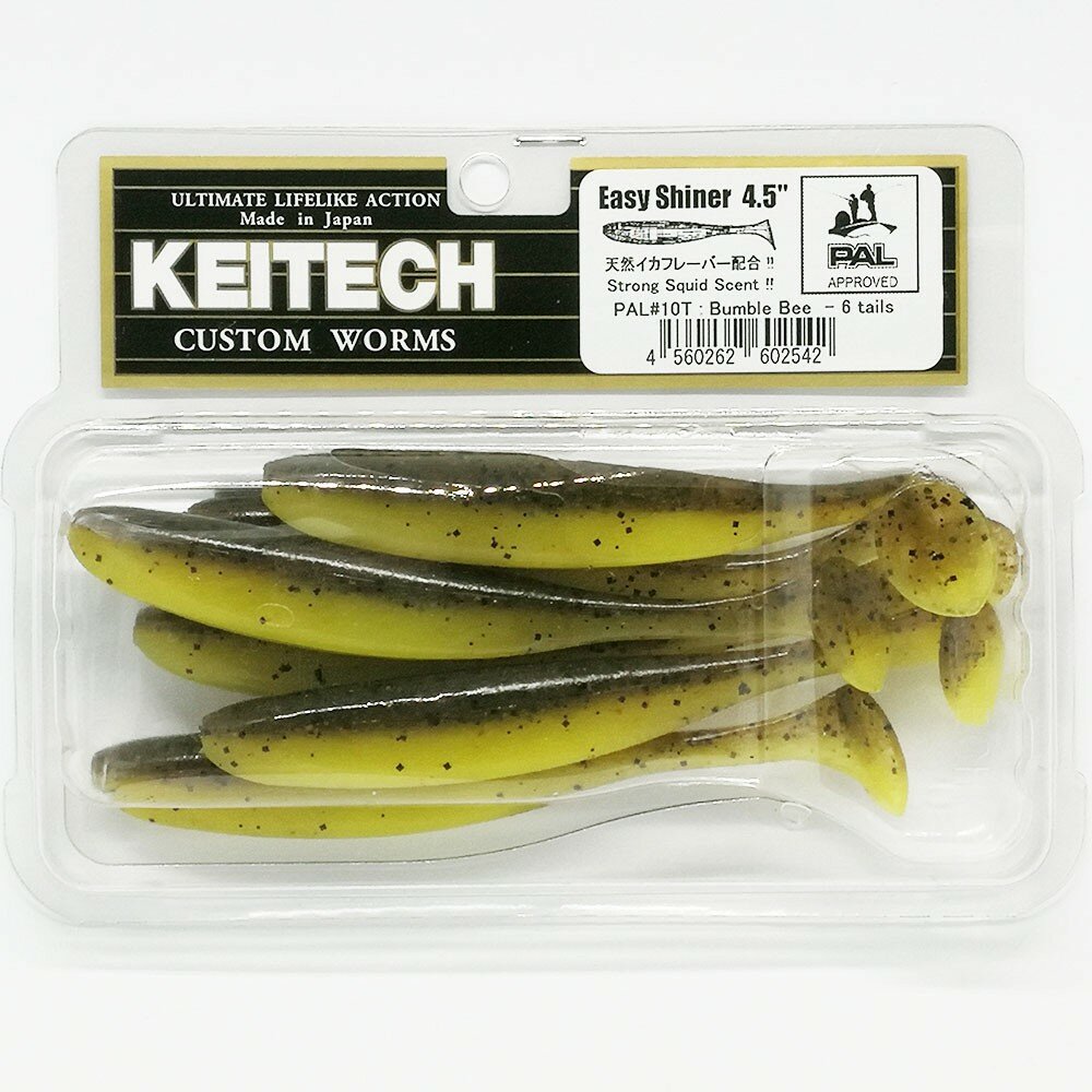 Приманка силиконовая Keitech Easy Shiner 4.5 PAL#10T Bumble Bee