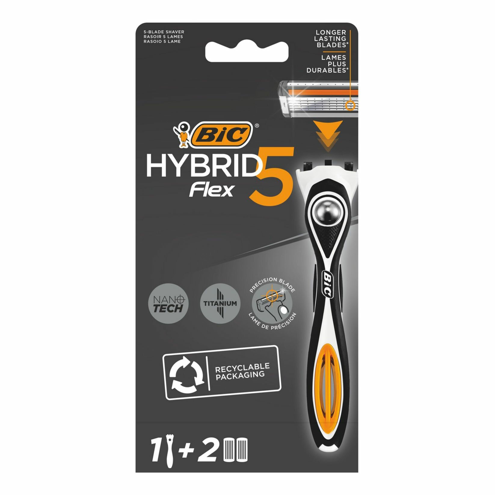 Бритвенный станок BIC Flex 5 Hybrid с пятью лезвиями мужско