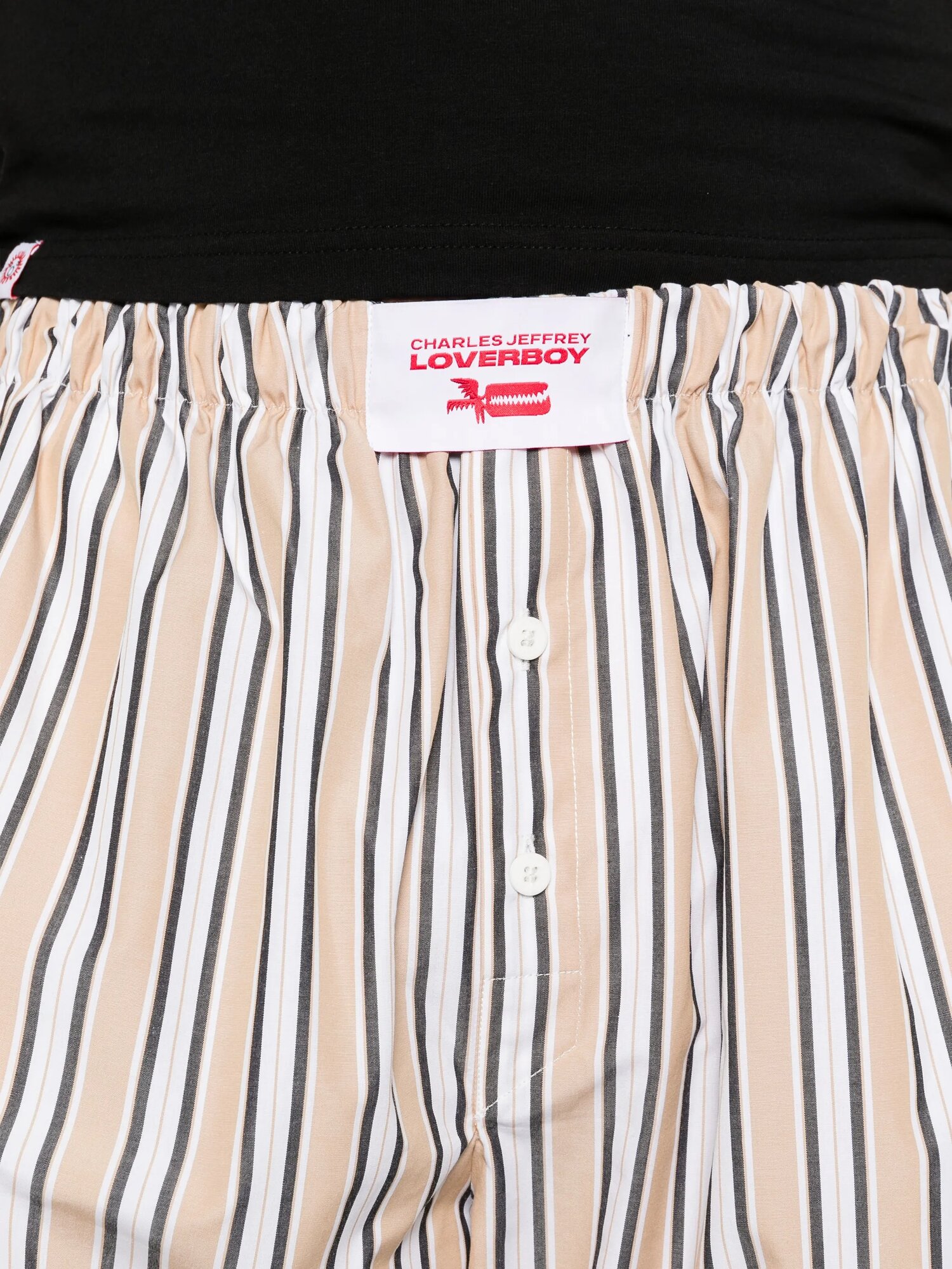 Шорты Charles Jeffrey Loverboy Striped scalloped shorts, размер 46 — фото 1