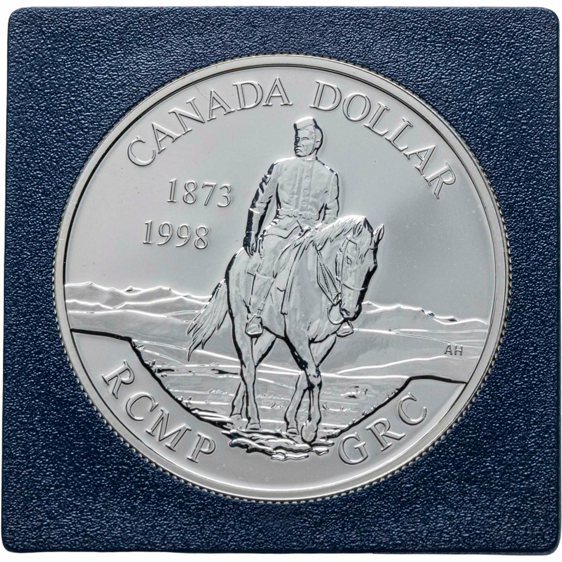 Канада 1 доллар dollar 1998 "120 лет Канадской королевской конной полиции", Серебро 925, в сохранности UNC