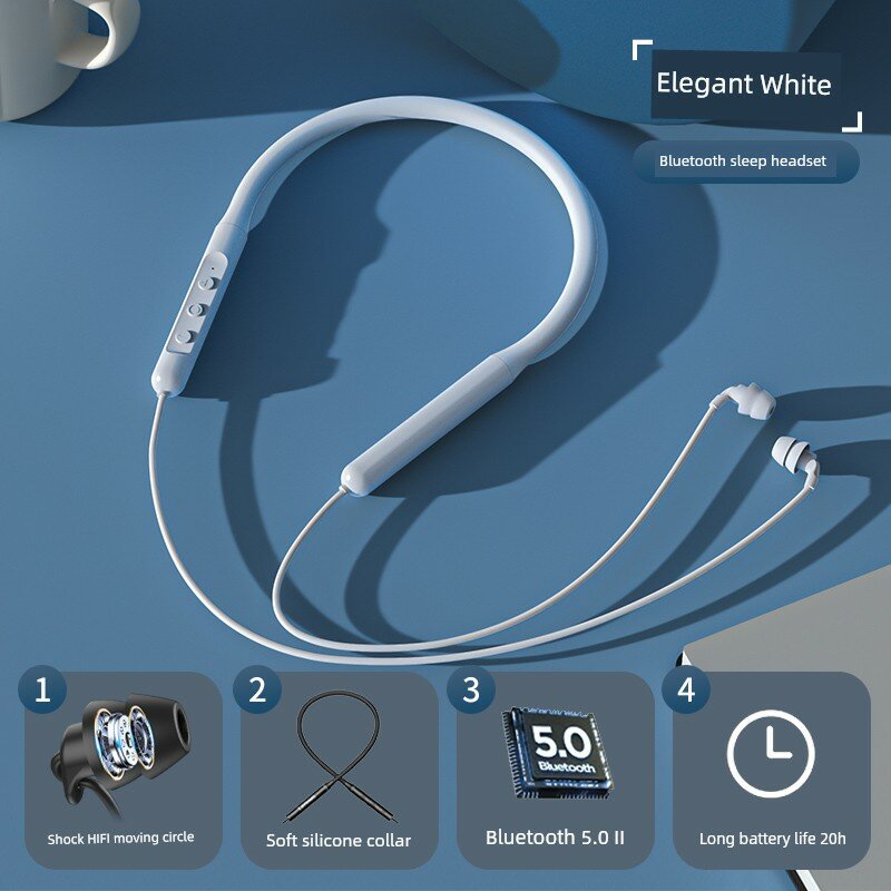 Беспроводные наушники Bluetooth 5.0 для Huawei Mate 70, белые, дизайн для сна на боку, шумоизоляция, длительная