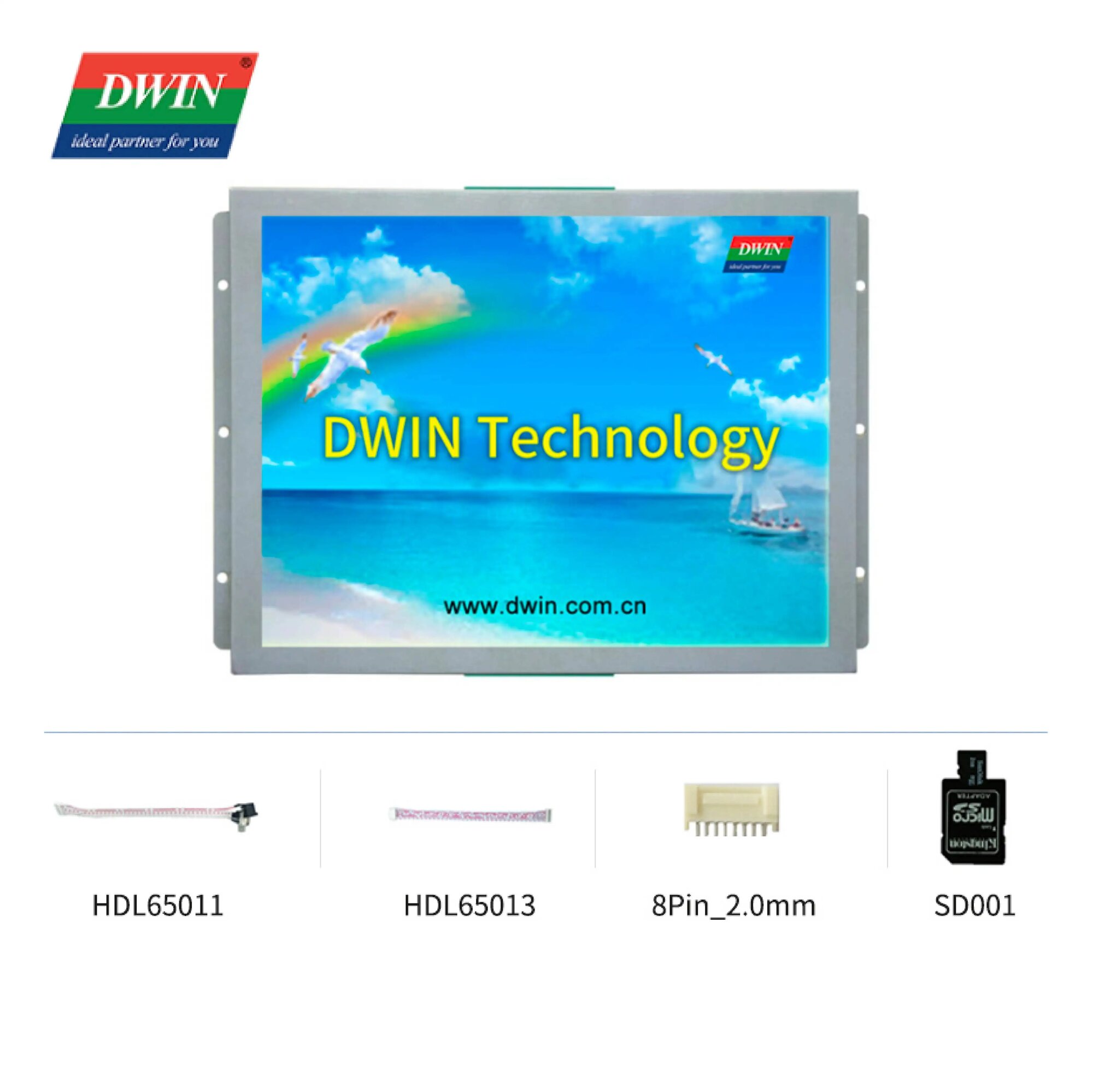 DWIN 8" ЖК-модуль DMG80600L080_01WTR, Цвет: RTP с аксессуарами
