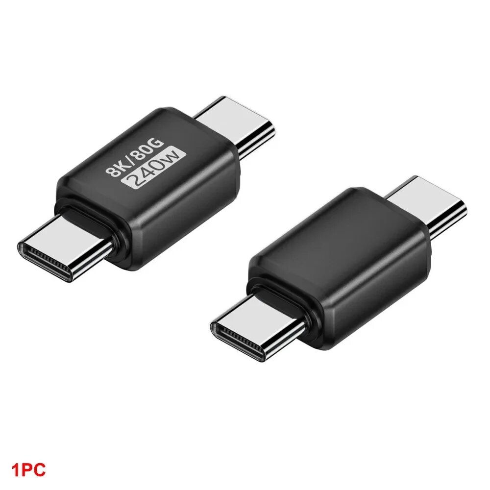USB-C удлинитель 8K/80G, 240W, Black M-M Straight