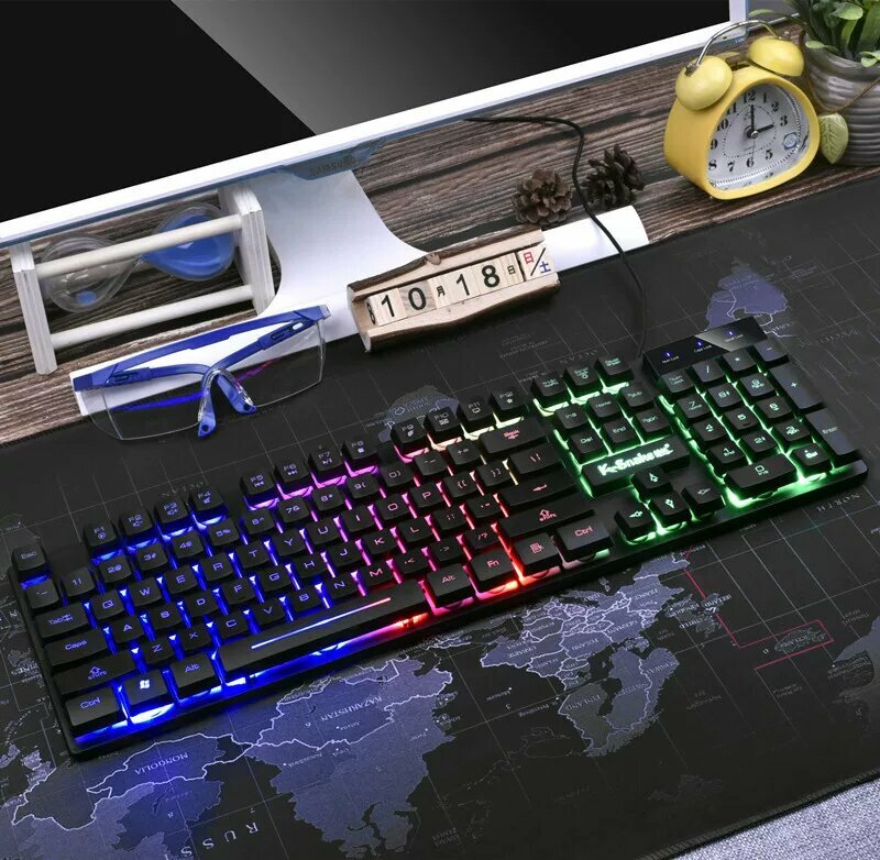Механическая клавиатура и мышь Viper KM320, проводной комплект для настольных компьютеров, ноутбуков, игр и