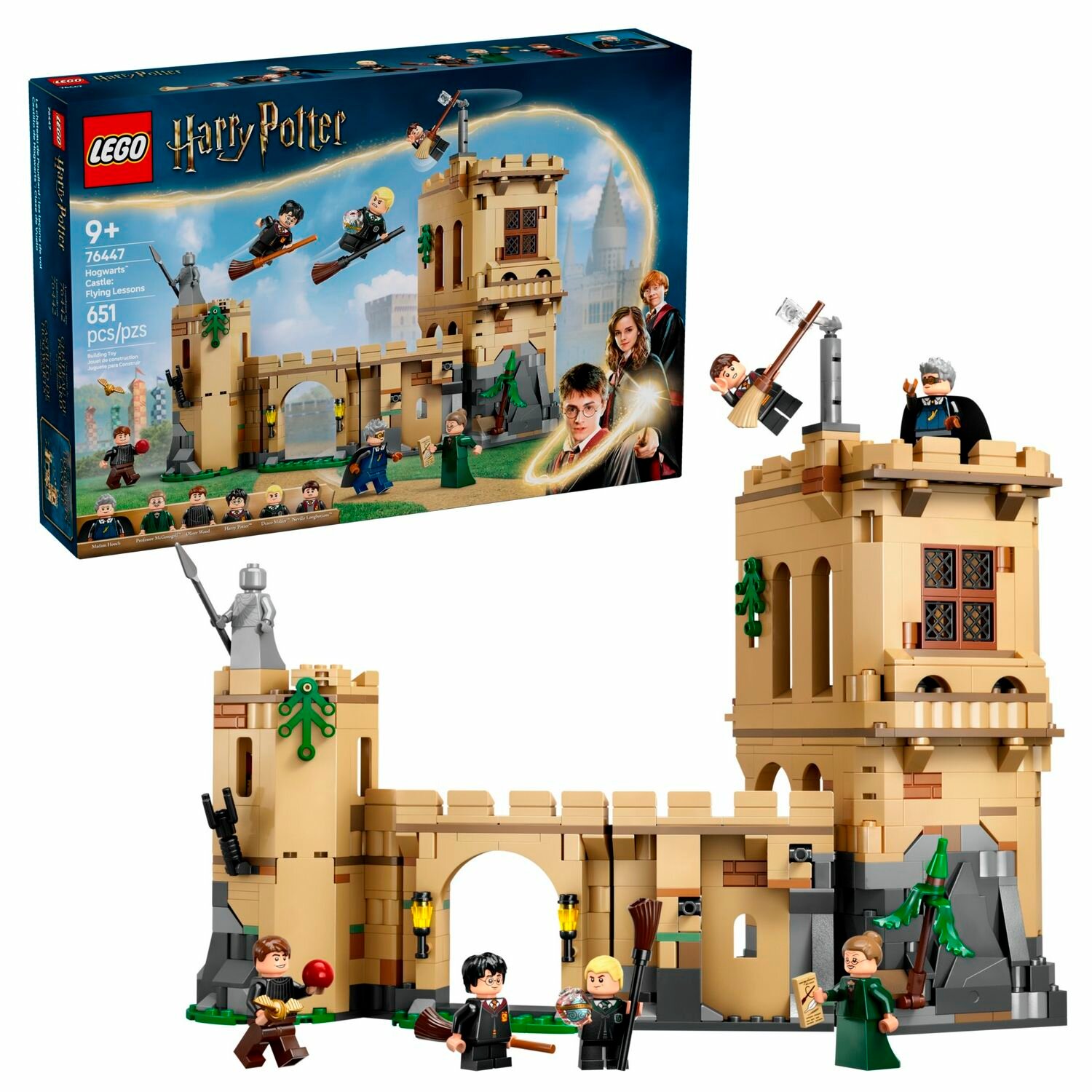 Конструктор детский LEGO Harry Potter Замок Хогвартс - Уроки полетов, 651 деталей, возраст 9+