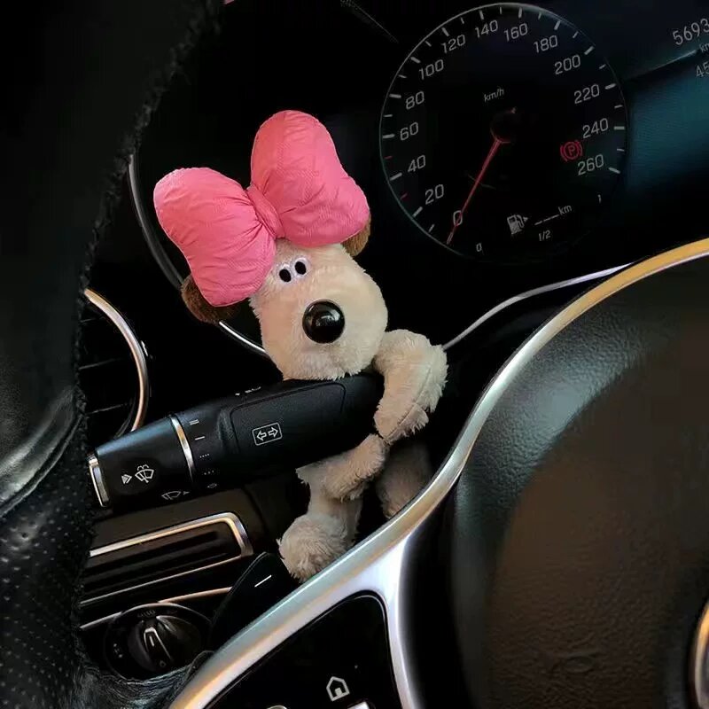 Розовая лента пилотская собака автомобильный руль декоративная игрушка для салона - Милое стильное украшение