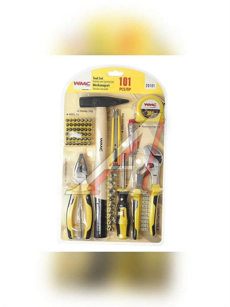 Набор инструментов 101 предмет слесарно-монтажный 1/4", 5-13мм в блистере WMC TOOLS