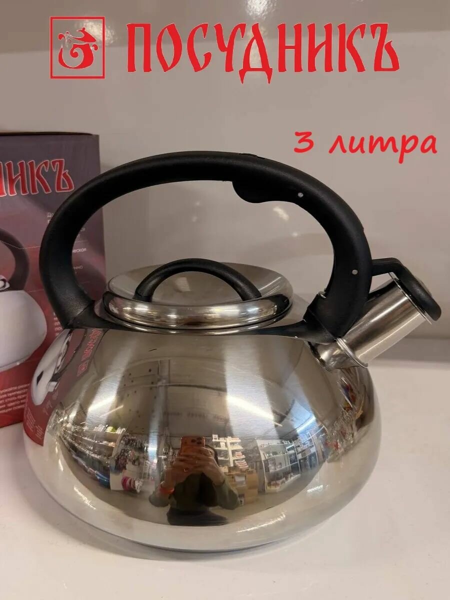 Чайник с толстыми стенками из нержавеющей стали 3л