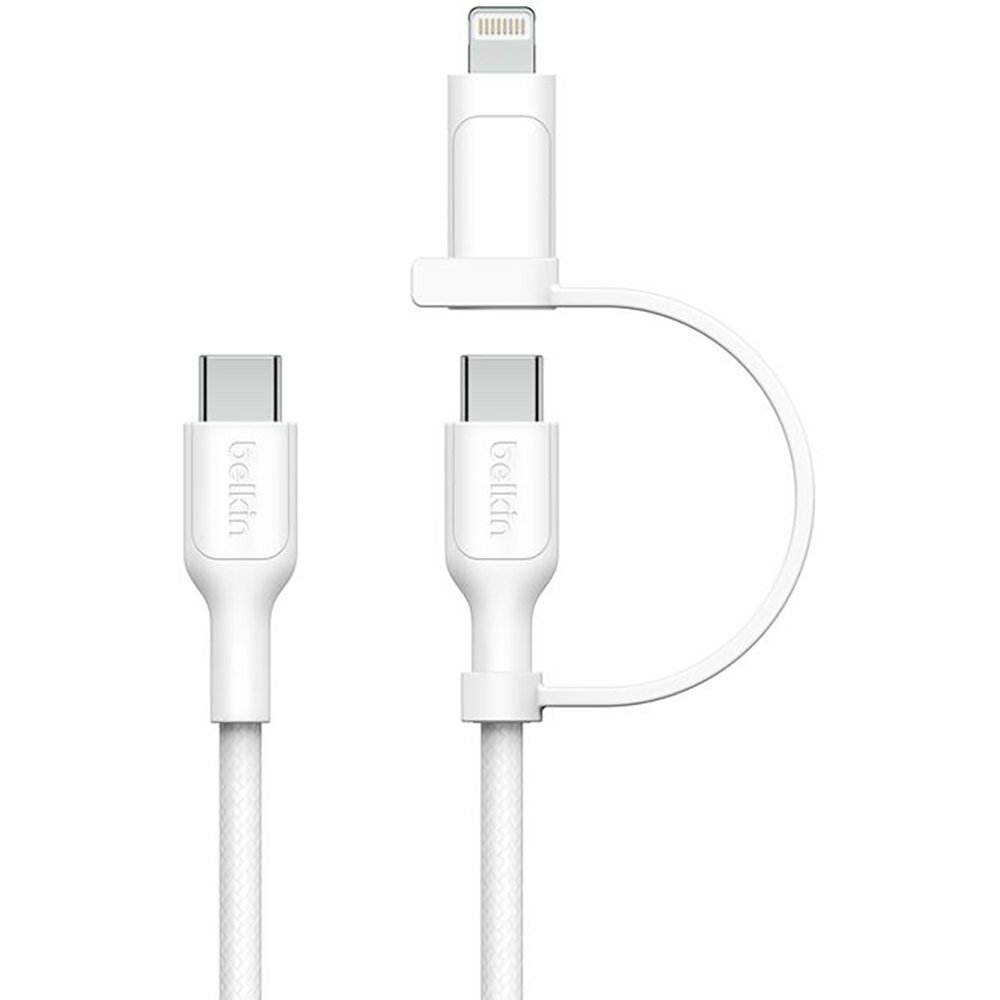 Кабель Belkin 2 в 1 USB Type-C/Lightning 1.5 м белый (CAC003hq1.5MWH)