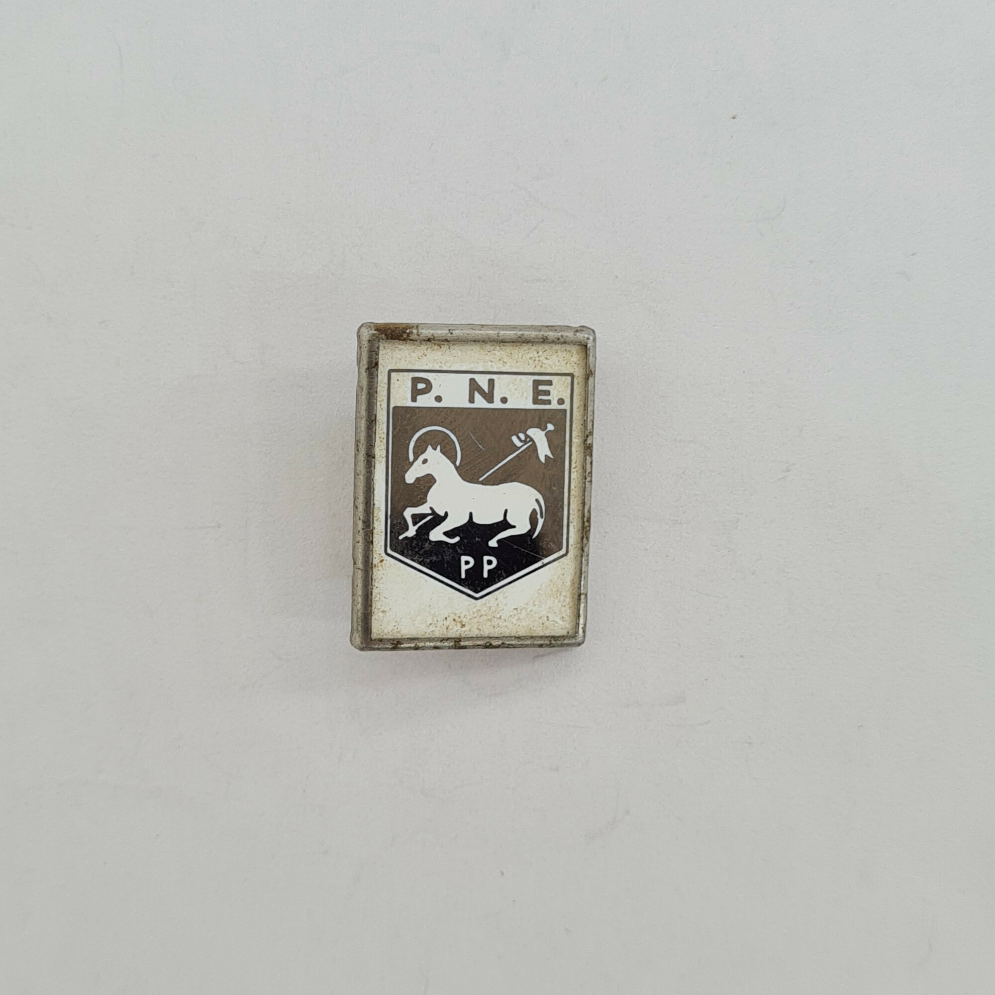 Значок СССР. P.N.E, лошадь и птица, спорт. Винтажный значек.