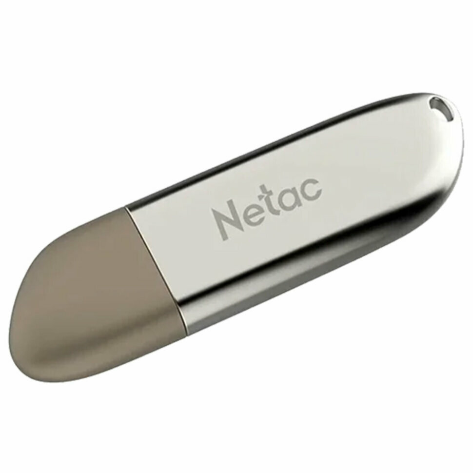 Флеш-диск 64 GB NETAC U352, USB 2.0, металлический корпус, серебристый, NT03U352N-064G-20PN, 513697