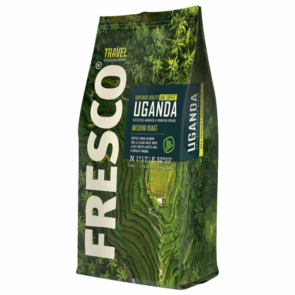 Кофе в зернах FRESCO "Uganda", 900 г, 623892
