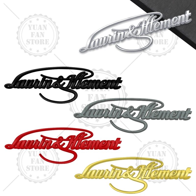 Наклейка логотип Laurin & Klement Glossy Black 2шт