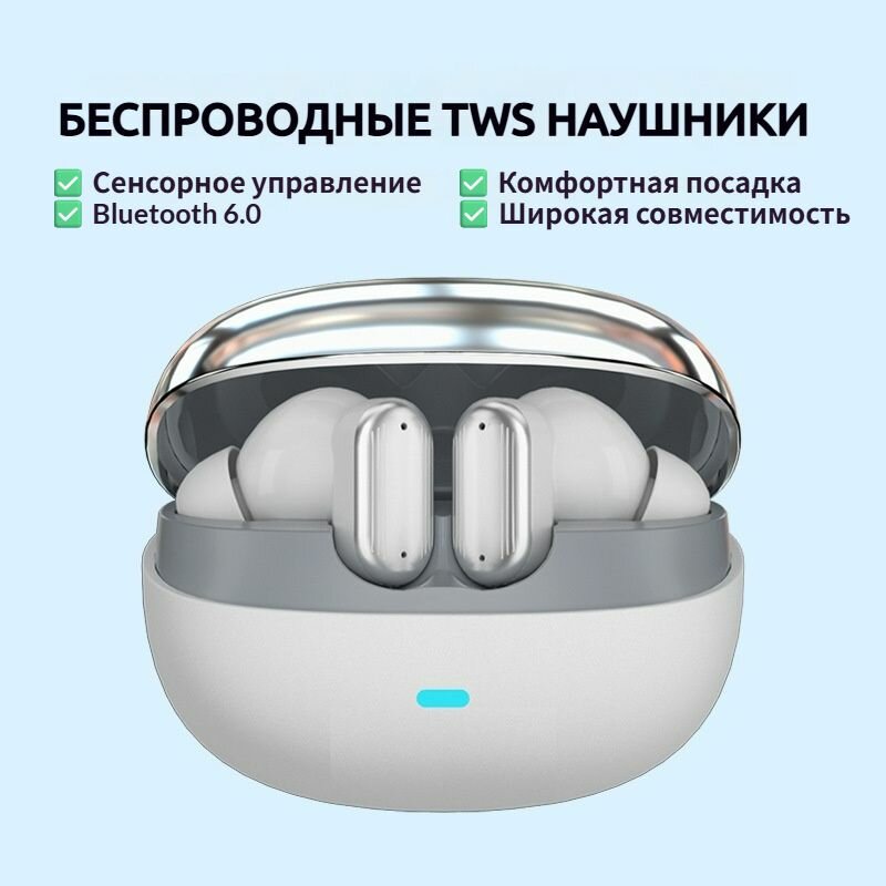 Наушники TWS Xifu, Bluetooth, активное шумоподавление, игровые, белые